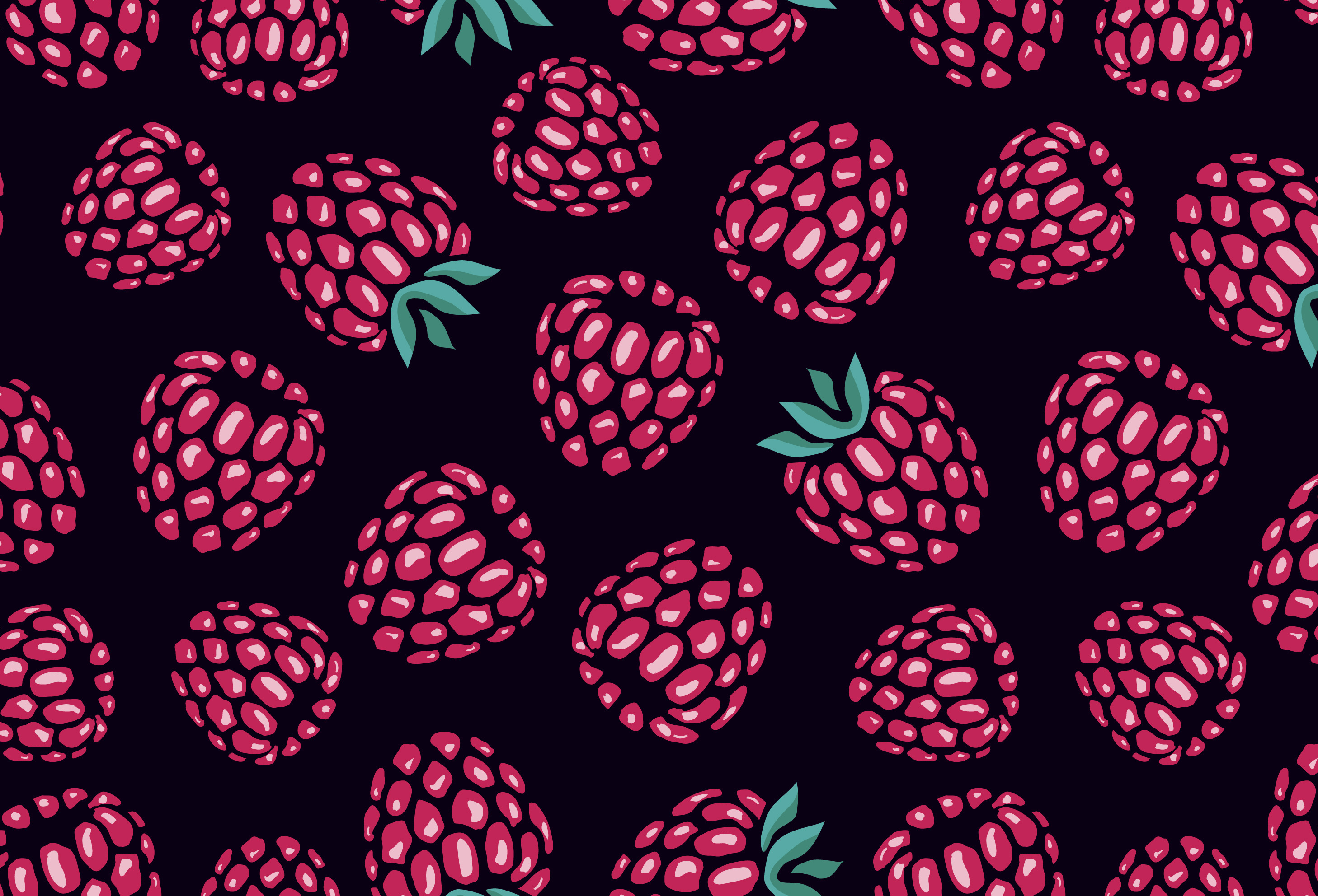 Raspberry vector pattern, a Pattern Graphic by MalinaShop
