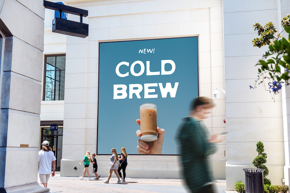 Shopping Center Sign Poster Mockup PSD