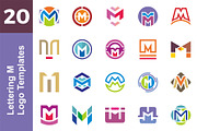20 Logo Lettering M Template Bundle, a Branding & Logo Template by ...
