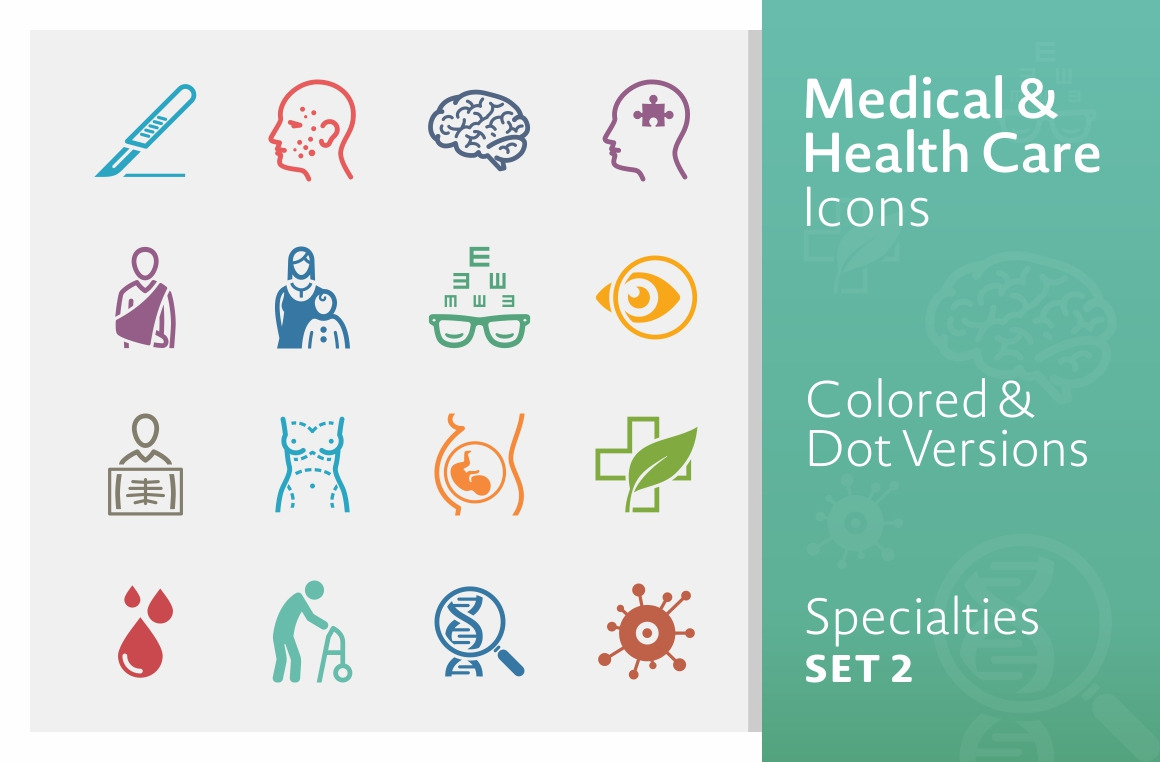 Colored Medical Specialties Icons 2 | Icons ~ Creative Market
