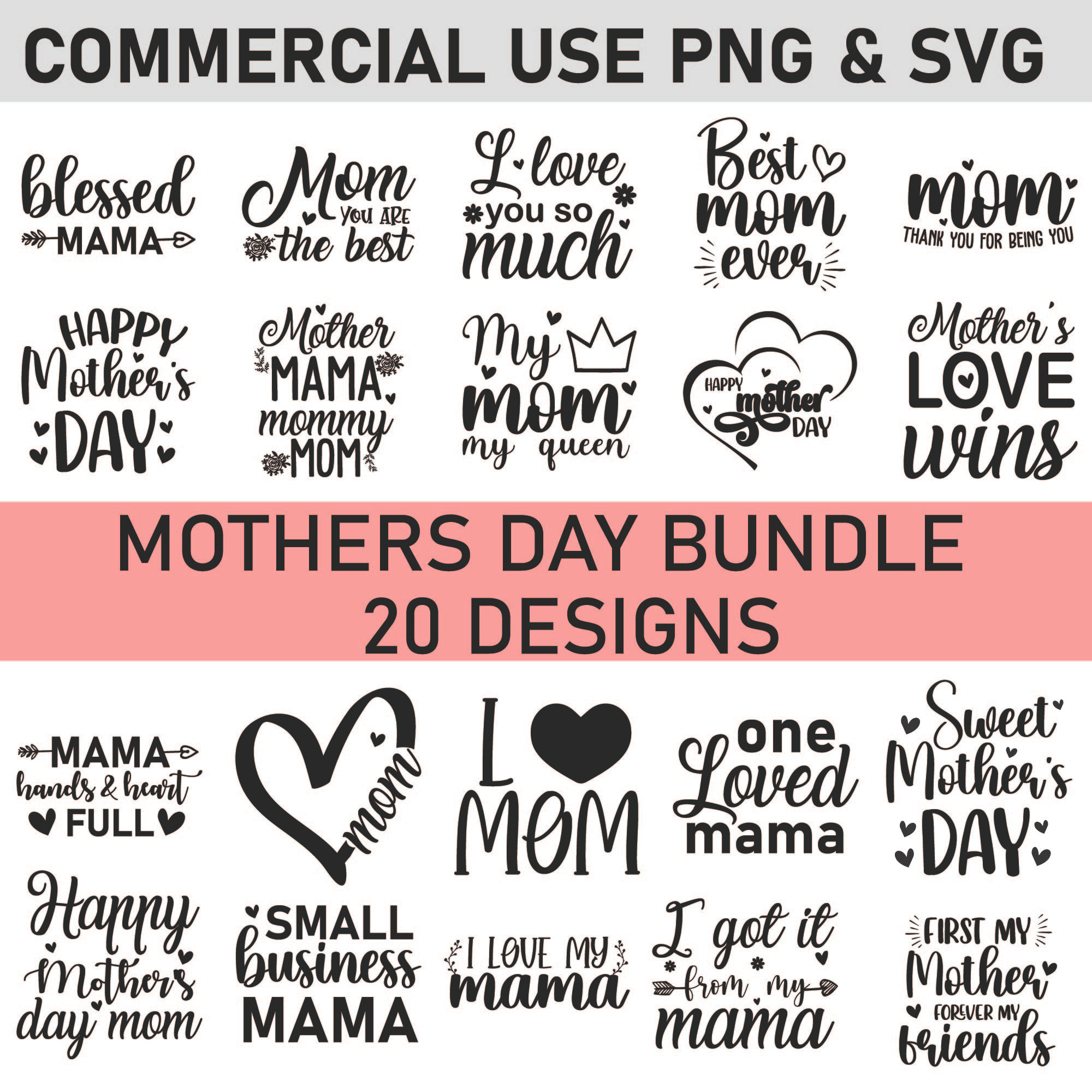 Mother's Day Svg, Mom Svg Bundle | Creative Market