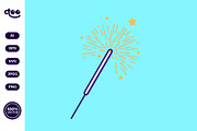 Bengal fire sparkles simple cartoon