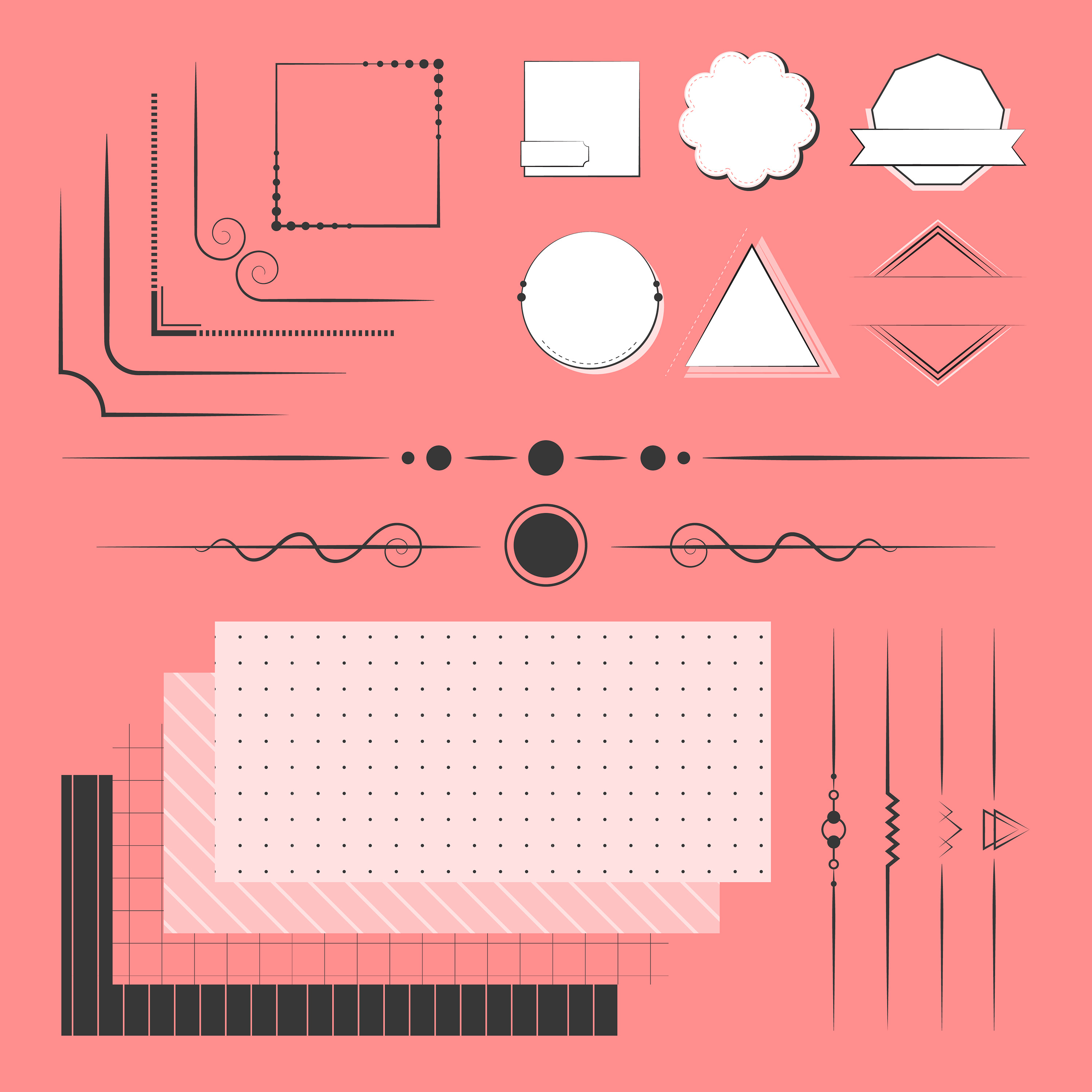 Set of design elements vector, a Background Graphic by rawpixel