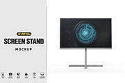 Screen Stand Mockup, a Print Template by PixelMockup