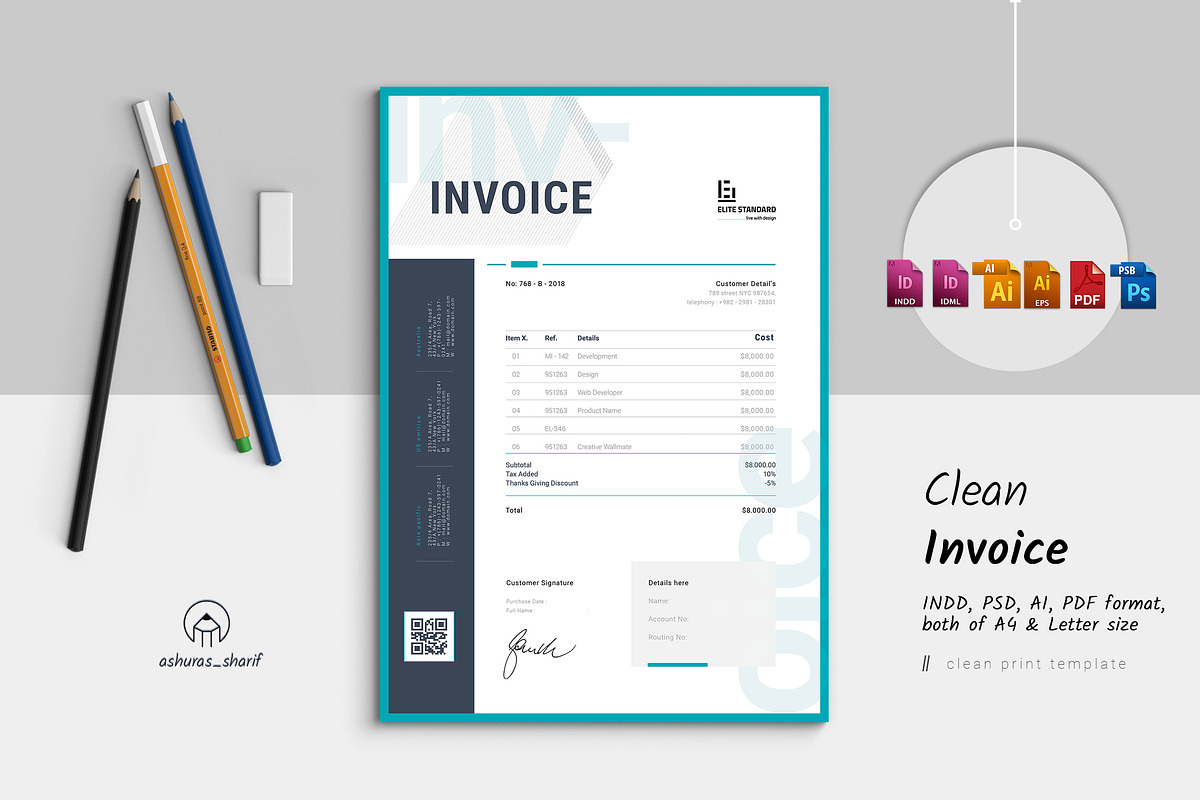 Invoice, a Stationery Template by Elite_Standard