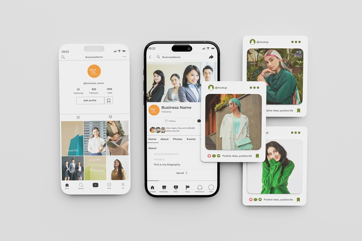 High Quality Social Media Mockup, a Wearable Device Mockup by Ataku Design
