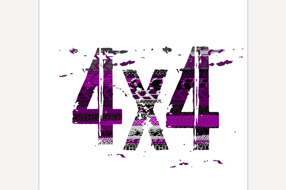 Off-Road grunge 4x4 lettering, a Texture Illustration by Anna's Shop ...