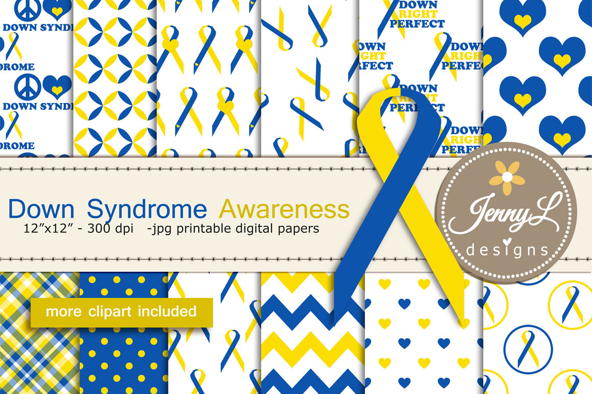 Down Syndrome Awareness Digi Paper, a Pattern Graphic by JennyL Designs