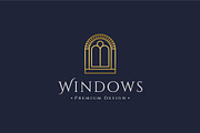 classic window line art logo design | Creative Market