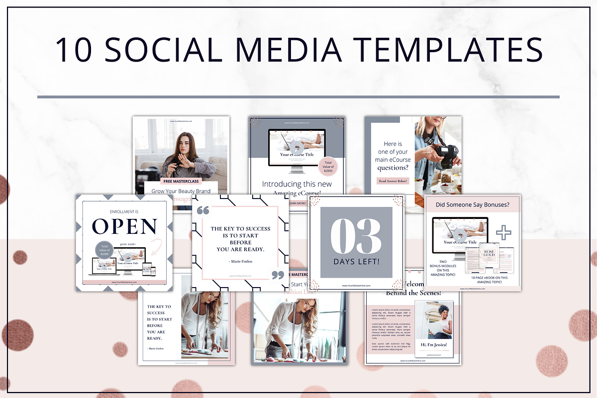 eCourse & Webinar Bundle | PPT Canva, a Presentation Template by Lady Boss Studio