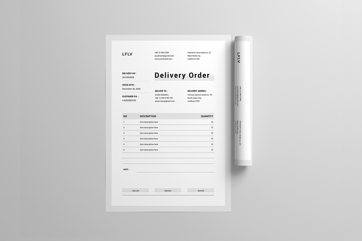 Delivery Order | MS Word & Indesign, a Stationery Template by Leaflove