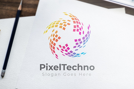 Pixel Logo | Branding & Logo Templates ~ Creative Market