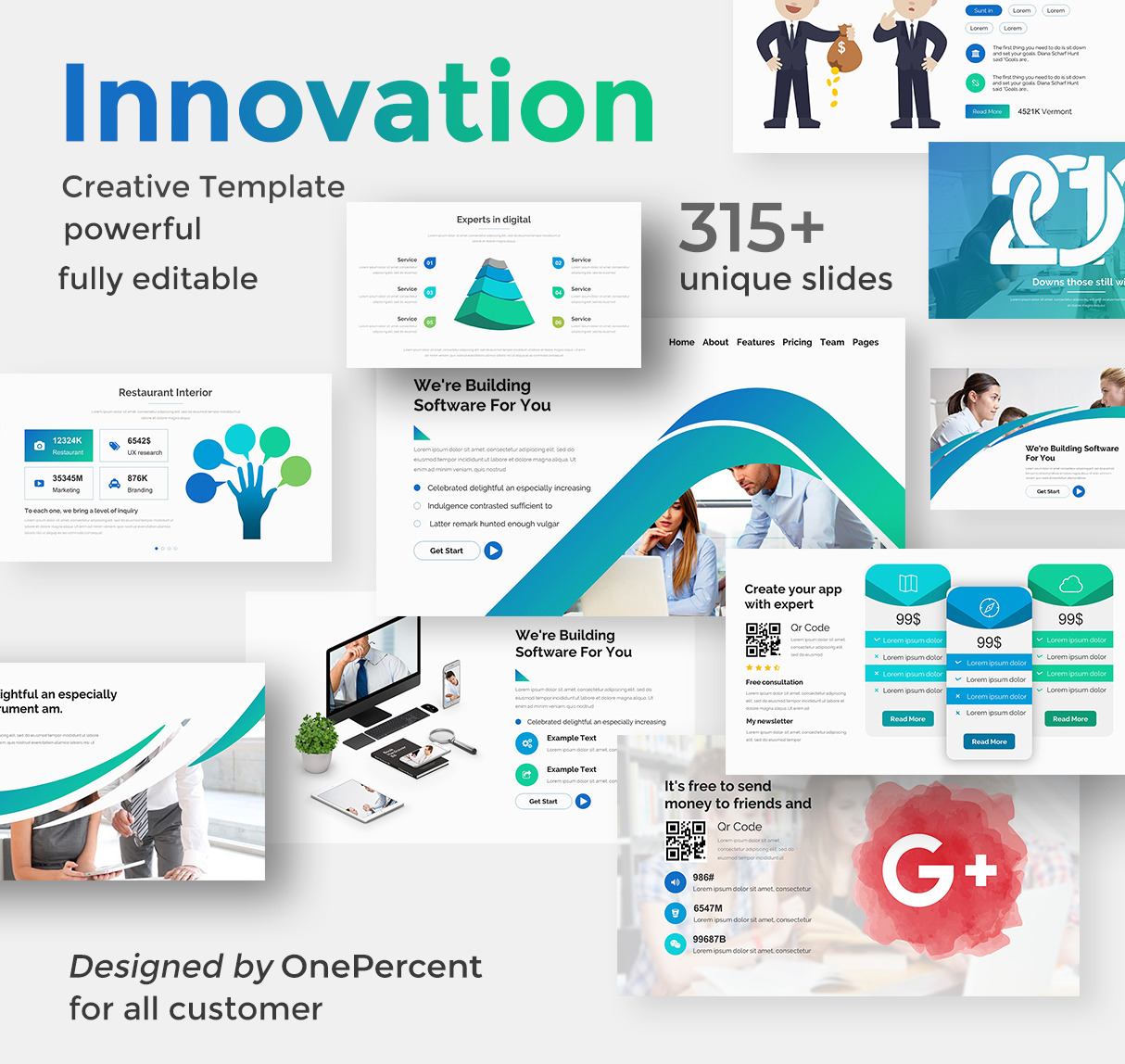 Innovation Process Google Slide, a Presentation Template by One Percent ...