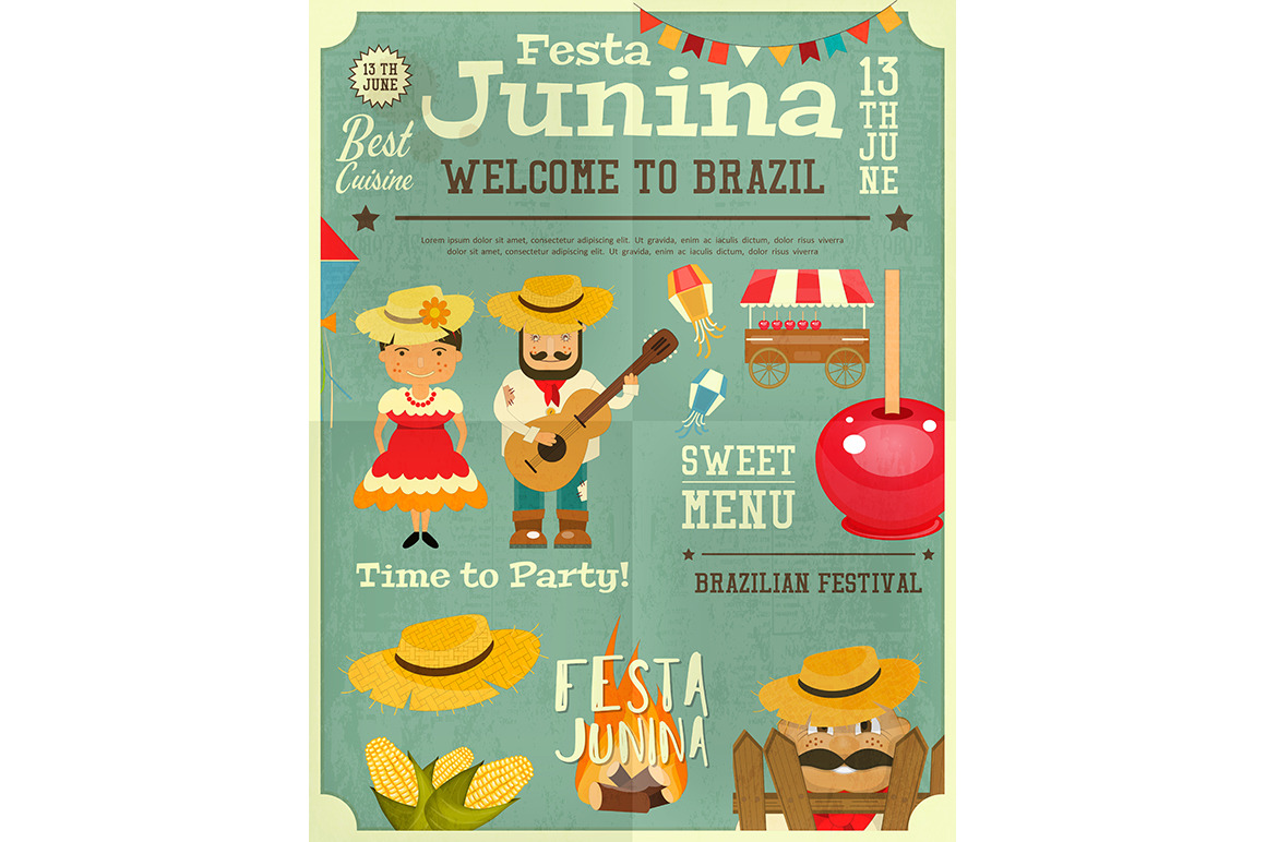 Festa Junina - Brazil Festival, a Decorative Illustration by ELFIVETROV ...
