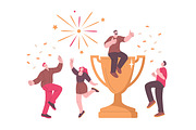 Winning team. Success and victory | Background Graphics ~ Creative Market