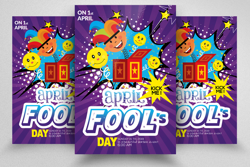 April Fool Flyer With Clown Box, a Flyer Template by Business Flyers