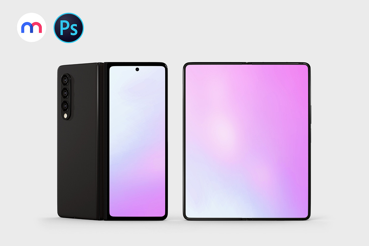 Galaxy Z Fold Mockup Bundle, a Device Mockup by Mediamodifier | Creative Market