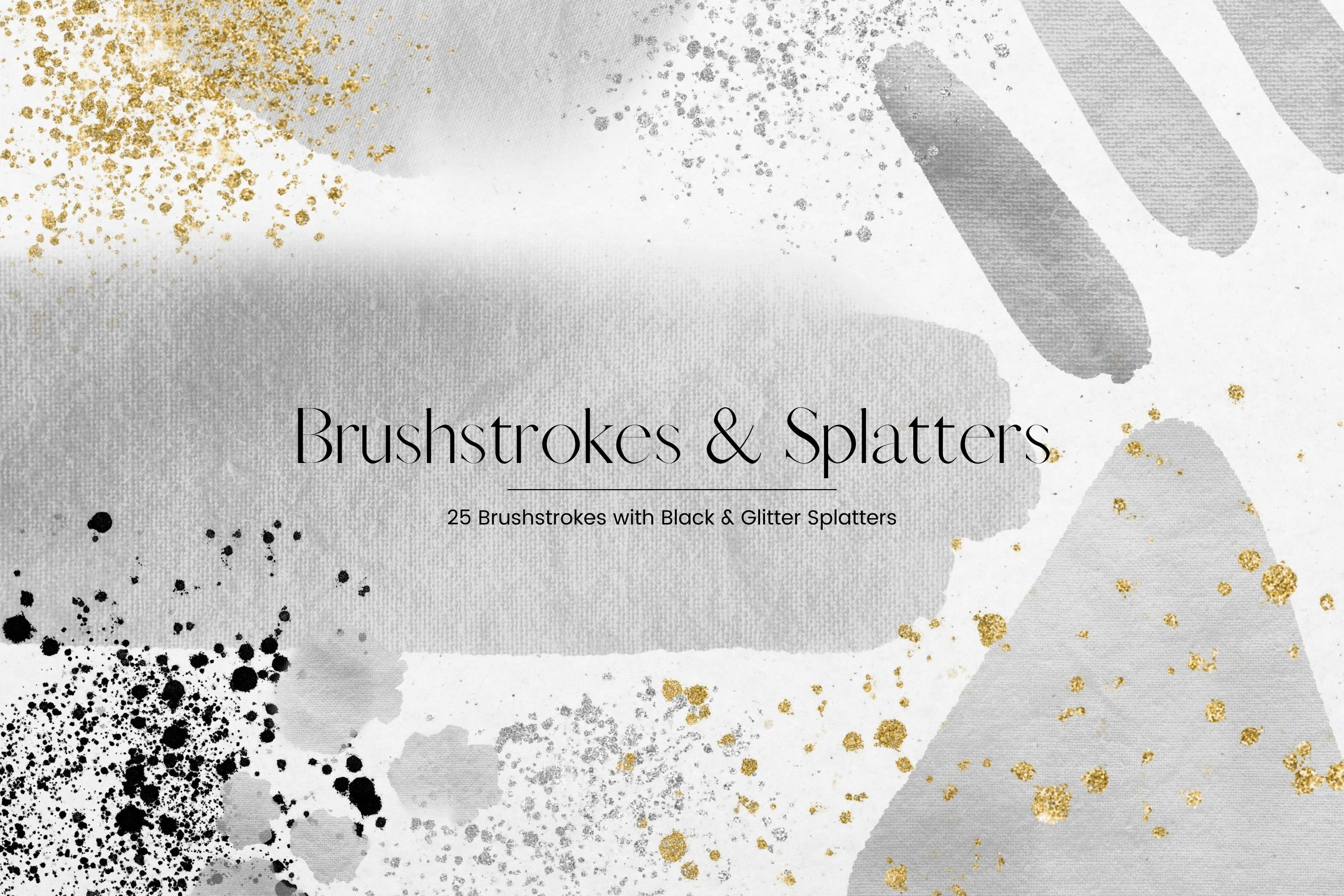 Grey Watercolor Brush Strokes