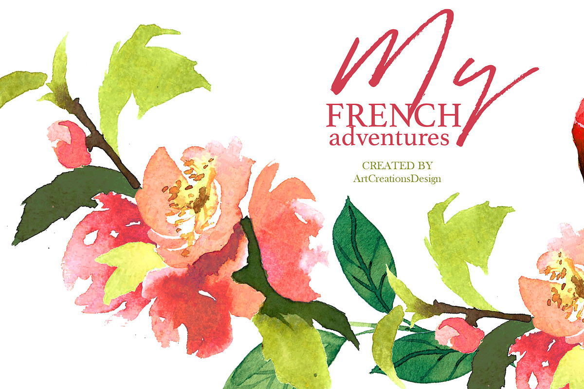 Watercolor French Adventures Clipart, a Person Illustration by ...