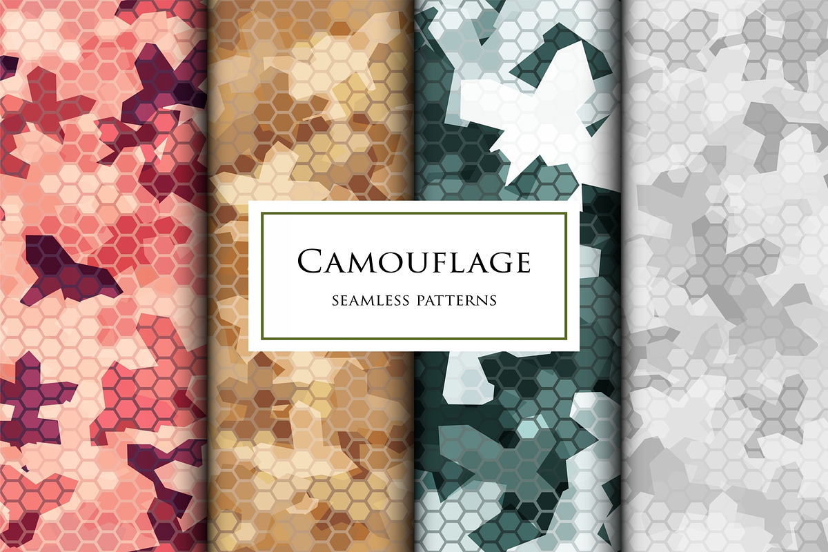 Hexagonal snakeskin futuristic camo, a Pattern Graphic by ArchonDigitalShop