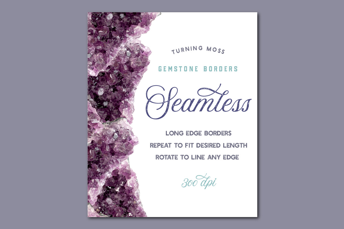 Amethyst Borders - Gemstone Edges, an Object Graphic by Turning Moss