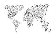 Triangle Polygonal Style World Map, a Pattern Graphic by in8finity