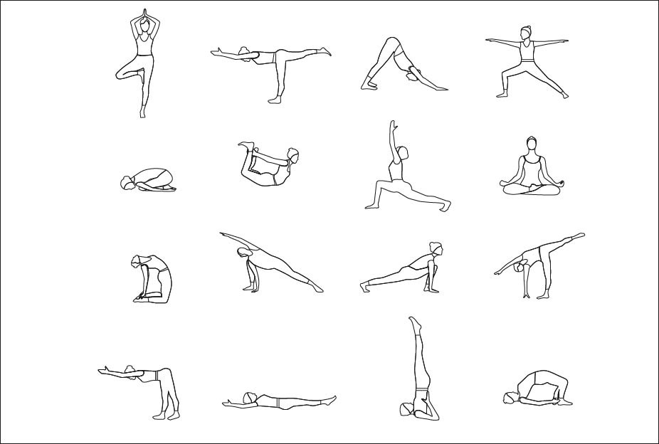 Line Yoga Poses Vector Set., a Graphic by Svetlana Voloshina