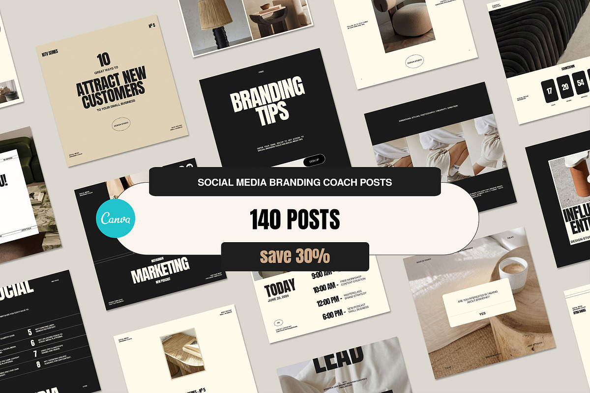 Social Media Branding Coach Posts, a Social Media Template by Moscovita ...