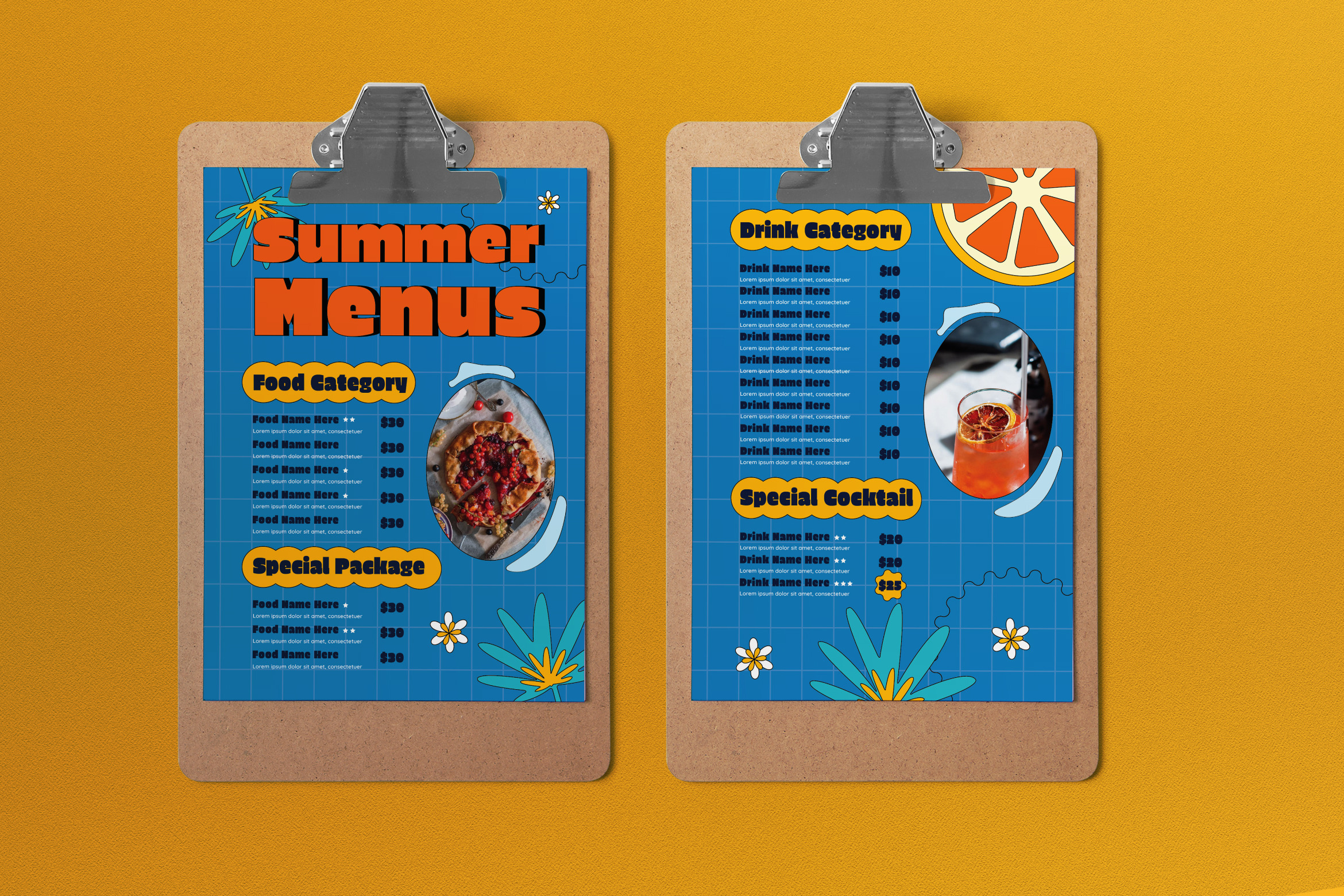 Summer Food Menu, a Flyer Template by graphicook