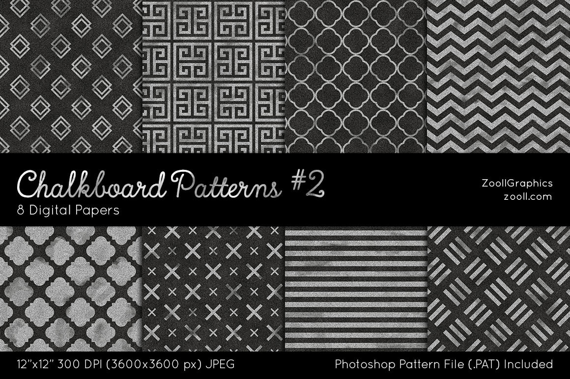 Chalkboard Digital Papers #2, a Pattern Graphic by ZoollGraphics