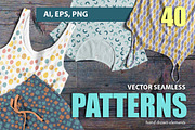 Abstract vector seamless patterns, a Pattern Graphic by GraphicsDish
