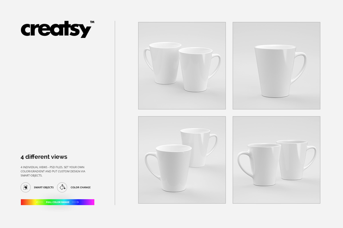 Cone Shape Mug Mockup Set, a Cups & Container Mockup by creatsy2