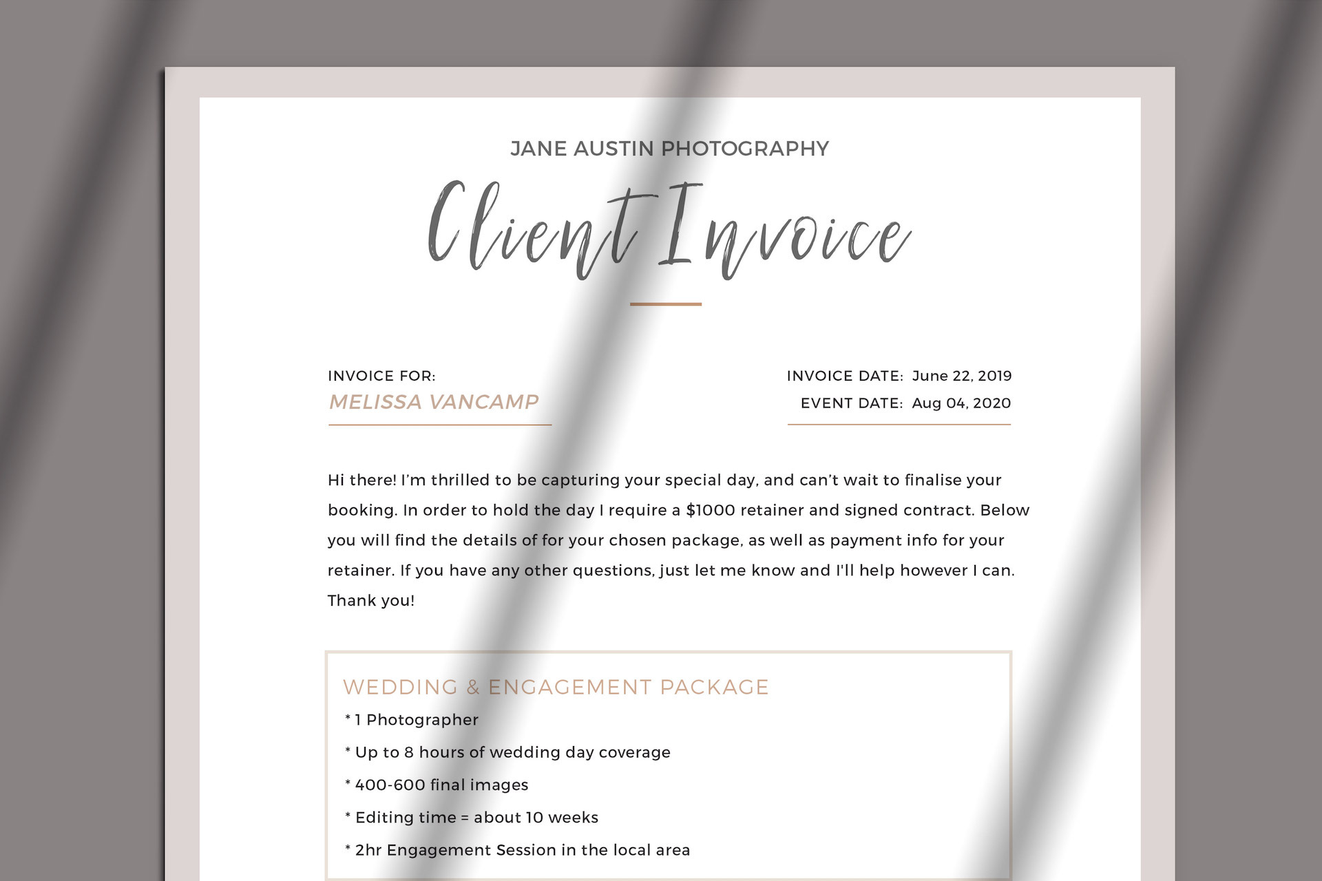 Client Invoice Template (Photoshop), a Stationery Template by Signature ...