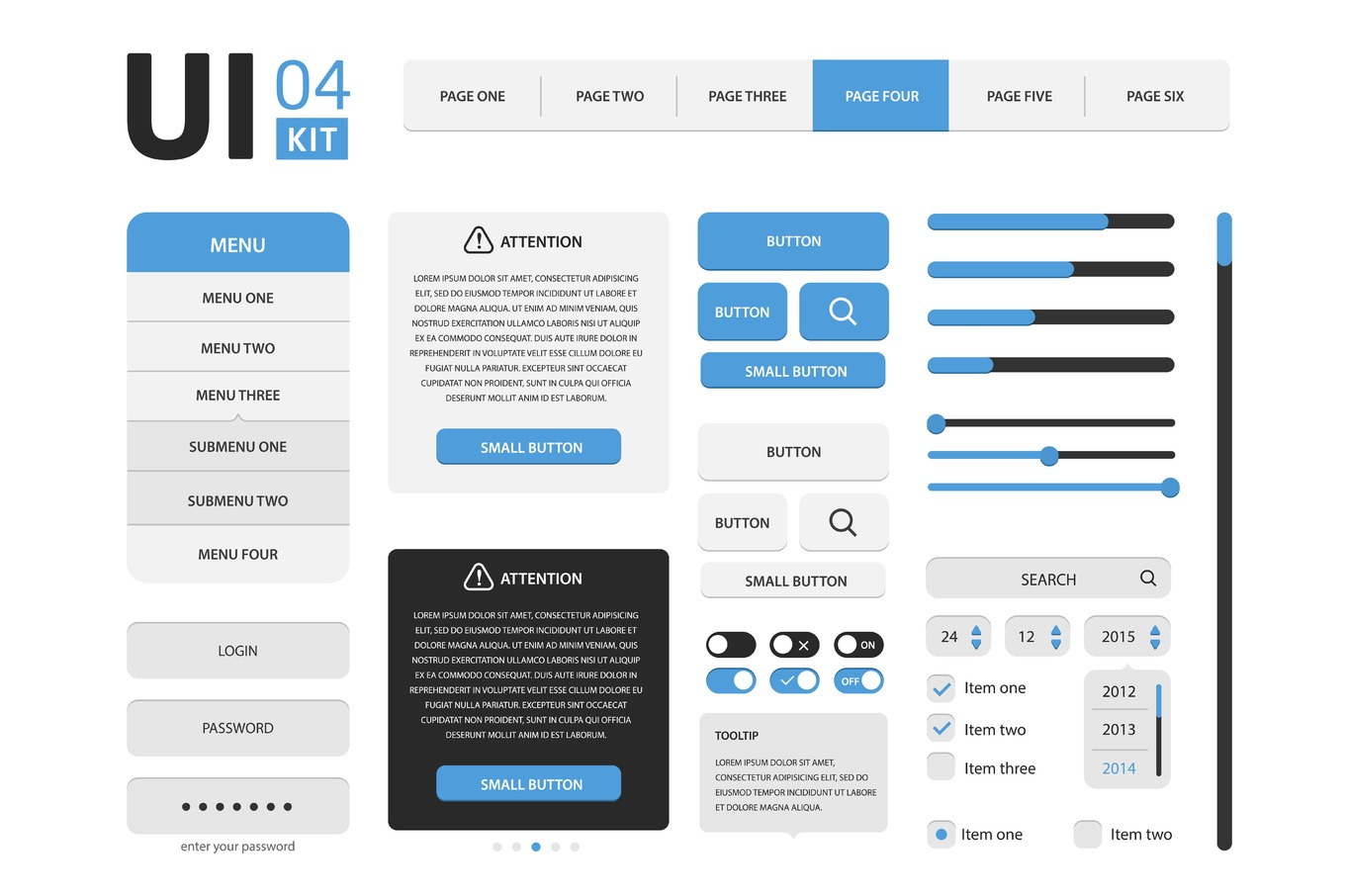 Vector UI template, a Templates & Theme by ToozDesign