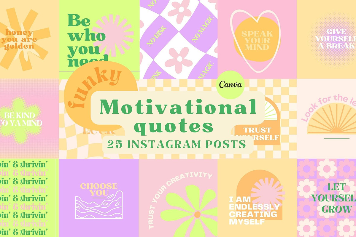 Funky Motivational Quotes Templates, a Social Media Template by Hell ...