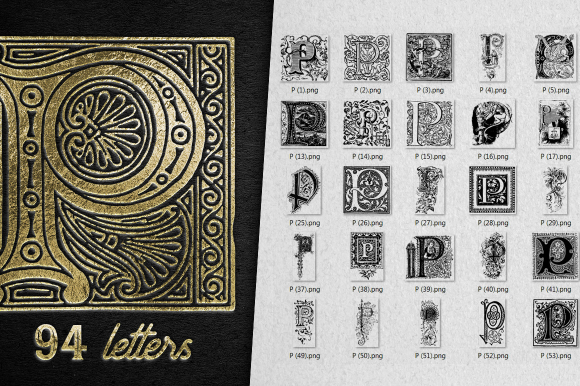Vintage Letter P Vector And PNG, a Symbol Font by Graphic Spirit ...