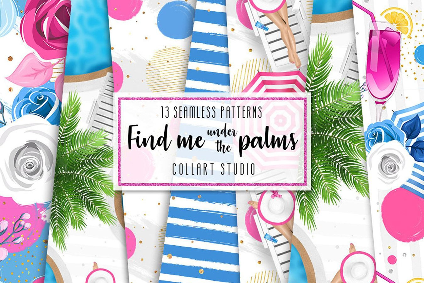 Summer Digital Paper, Pool papers, a Pattern Graphic by Collart Studio