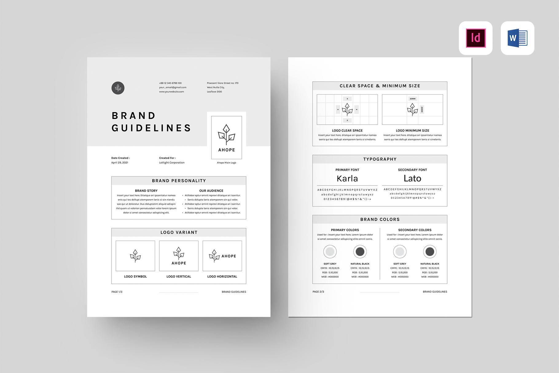 Brand Guidelines | Word & Indesign, a Templates & Theme by Leaflove