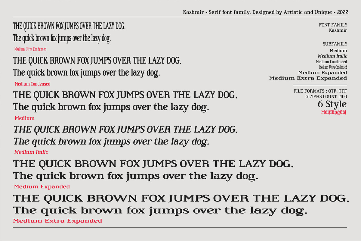 Kashmir - Serif font family | kashmir font, kashmir font style, kashmir ...