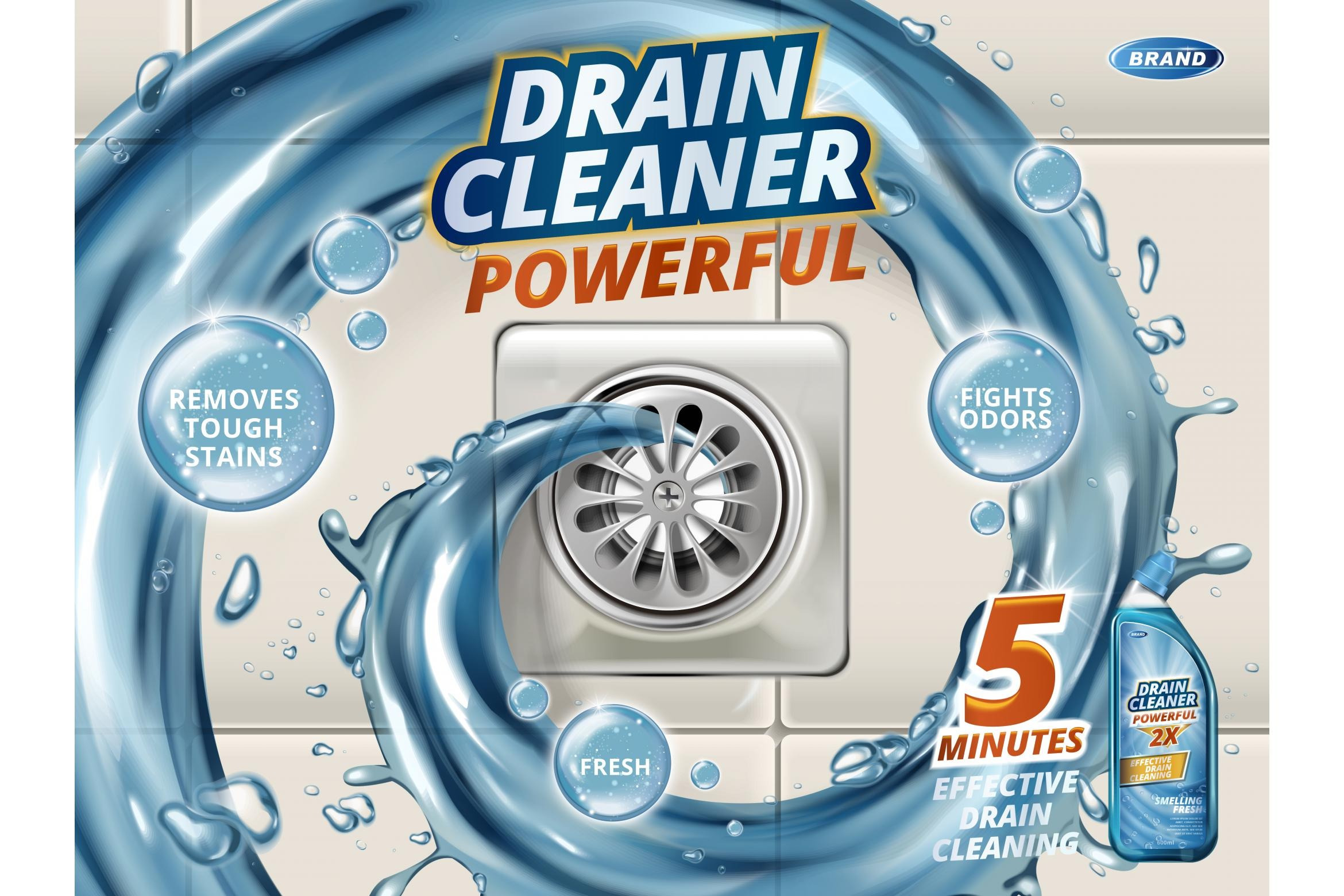 Drain cleaner ads, an Illustration by TotallypicRF