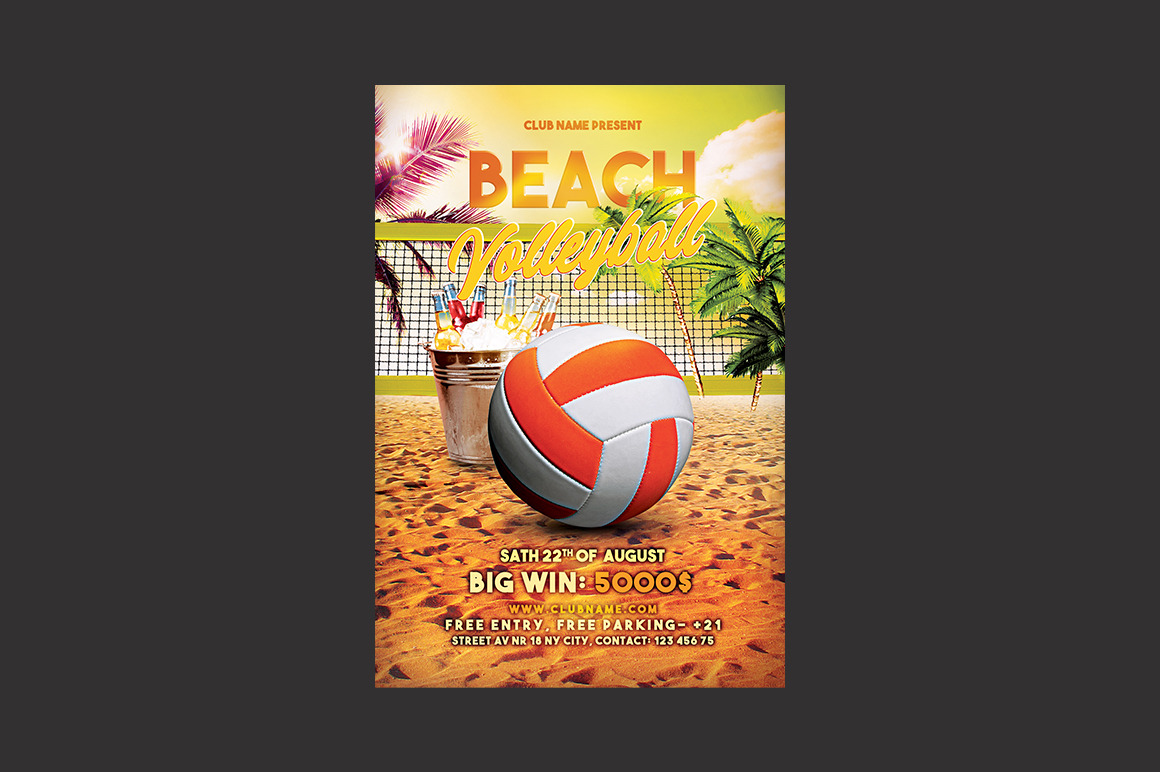 Beach Volleyball Flyer Template, a Flyer Template by ionescu_stefania