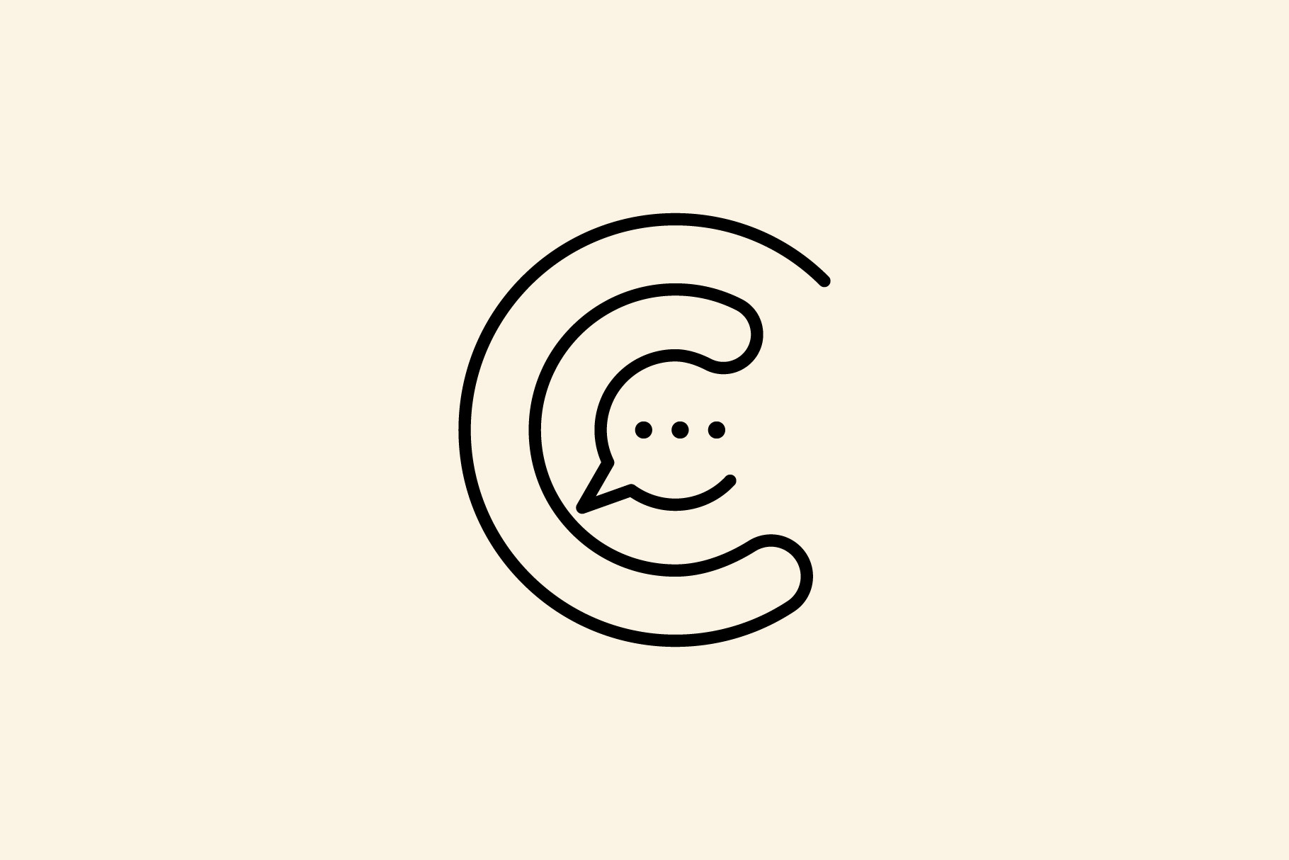Letter C Chat Talk Logo Template