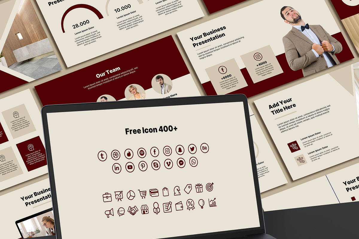 Maroon PowerPoint Template Business, a Presentation Template by SKY ...