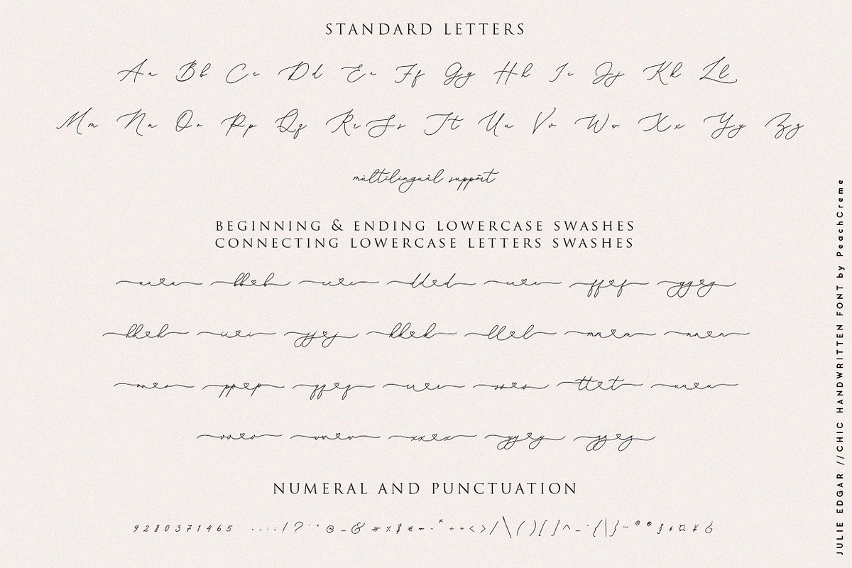 julie edgar//lovely handwritten font, a Handwritten Font by PeachCreme