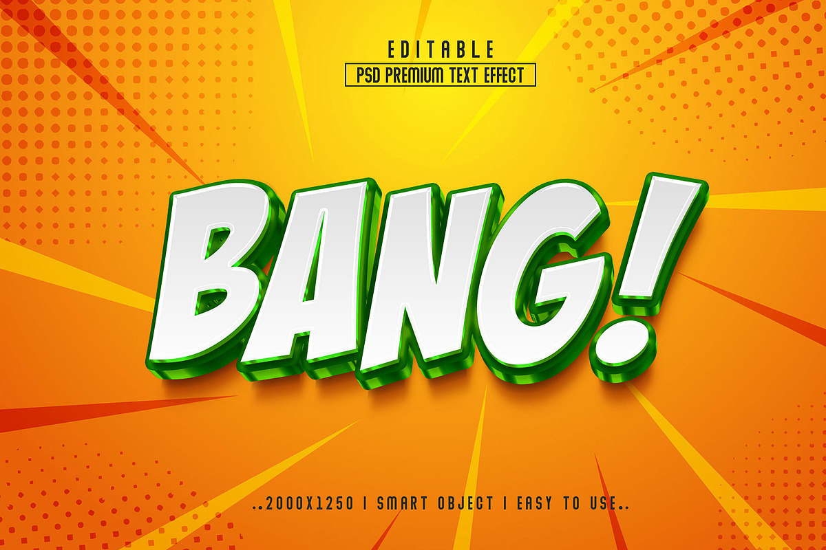 Bang 3D Editable psd Text Effect, an Action Add-On by Md Jahidul99