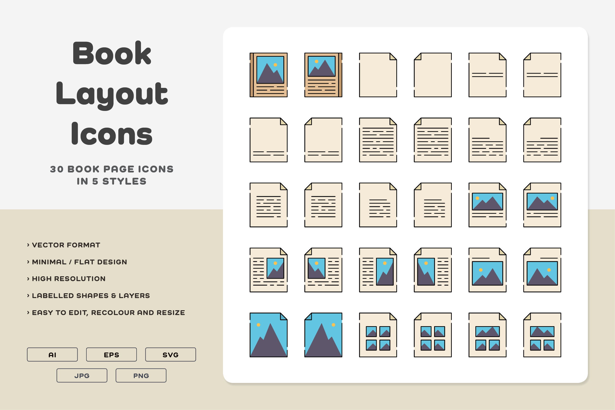 Book Page Layouts, an Outline Icon by Kassy