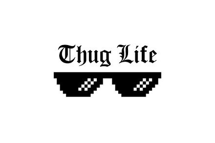 Pixel glasses of thug life meme., an Illustration by HAPPY VECTOR
