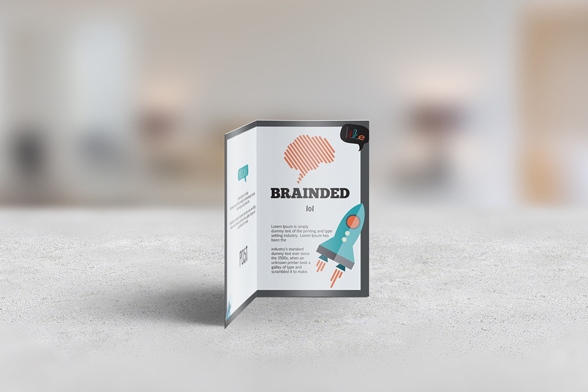 Bifold US Letter Brochure Mock-Ups, a Print Template by Kongkow