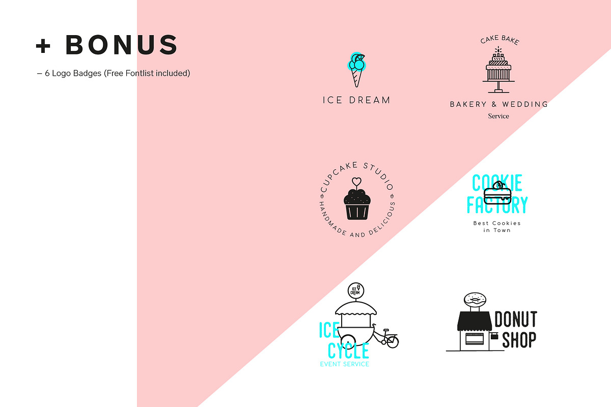 Cakes and Ice cream icon set, an Outline Icon by dicreate