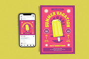 Summer Vacation Ice Cream Template Set